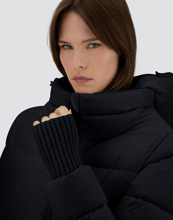 A-SHAPE JACKET IN NYLON CHAMONIX in Black for Women | Herno®