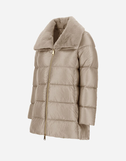 A-SHAPE JACKET IN NYLON ULTRALIGHT AND NEW LADY FAUX FUR in Chantilly ...