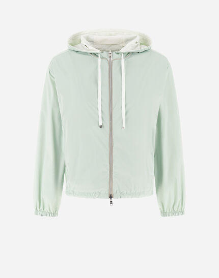 RESORT REVERSIBLE BOMBER JACKET IN LIGHT NYLON STRETCH in Oasis Green ...