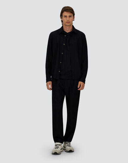 SHACKET IN FLUID WOOL in Navy Blue for Men | Herno®