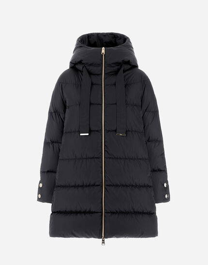 A-SHAPE JACKET IN SATIN in Black for Women | Herno®