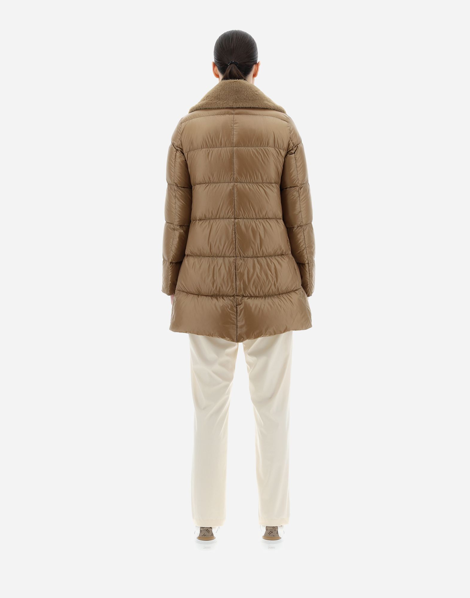 Herno Oversized Ultralight Nylon And Lady Jacket In Camel | ModeSens